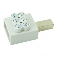 External pin terminal, insulated, screw connected, 3 front connectors ...